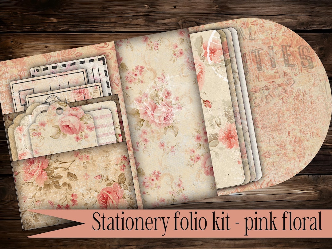 Digital Download Stationery Floral Paper Craft Kit for Pen Pal Vintage ...