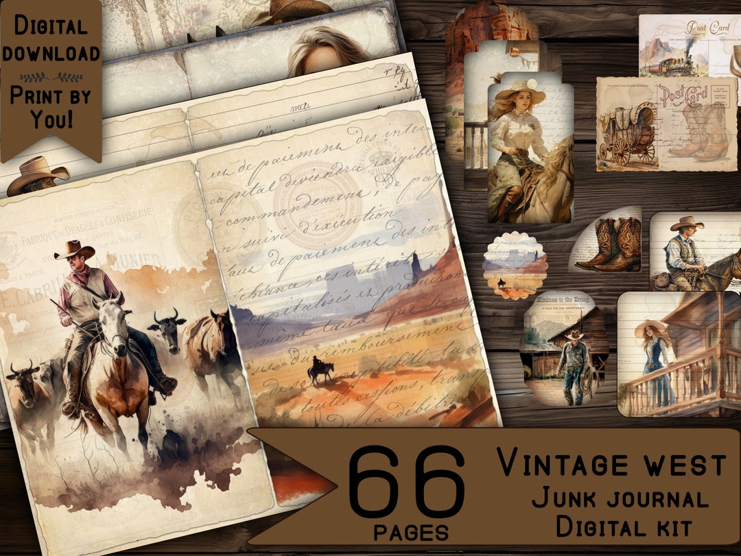 Junk Journal Kit Complete Printable Journals Digital Paper Vintage ...
