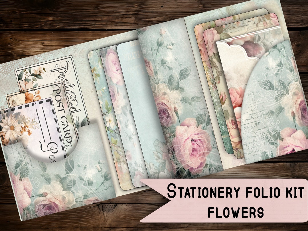 Vintage Folio Card Holder Digital Printable Vintage Junkjournal ...