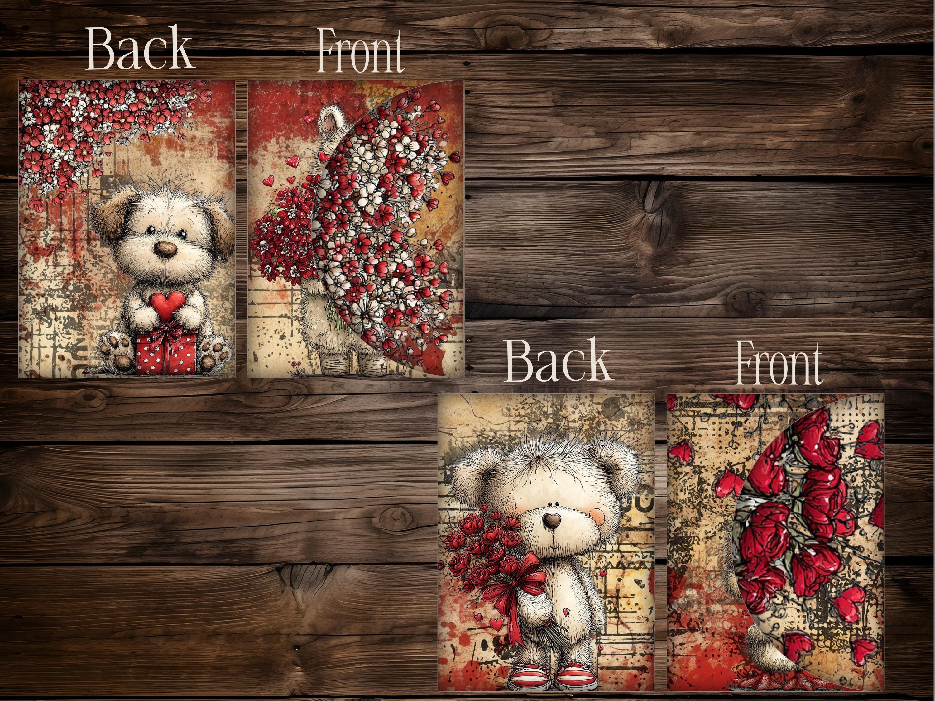 Valentine ATC Card Folio Kit Digital Scrapbooking Romantic Vintage ...