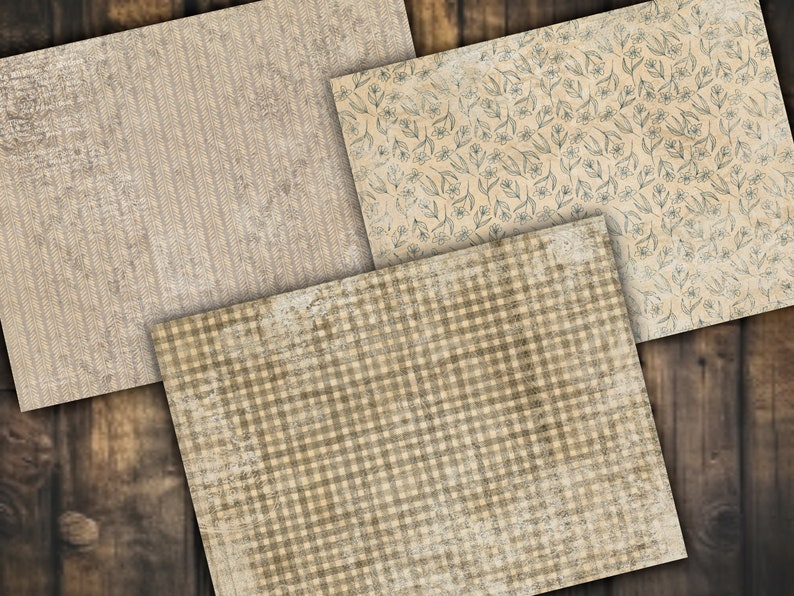 Boho Digital Paper Pack Shabby Chik Junk Journal Scrapbook Kit Collage ...