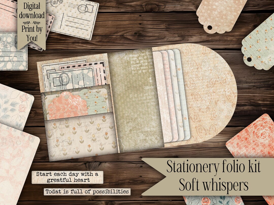 Stationery Floral Paper Folio Craft Kit for Pen Pal Vintage ...