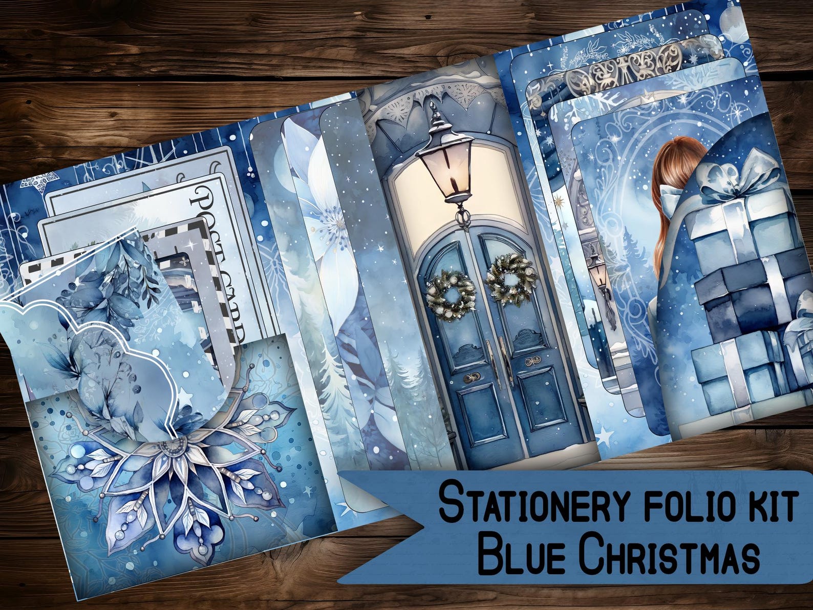 Christmas Vintage Folio Card Holder Digital Printable Vintage ...