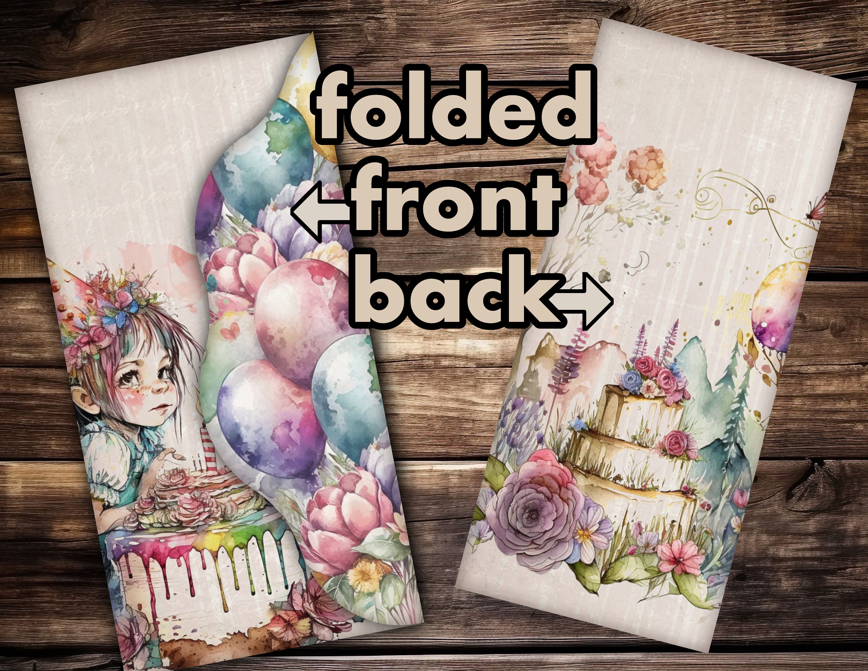 Birthday Card Holder Digital Printable Folio Vintage Magic Paper Gift ...