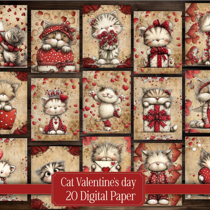 Valentines Card Cat Lover - Etsy