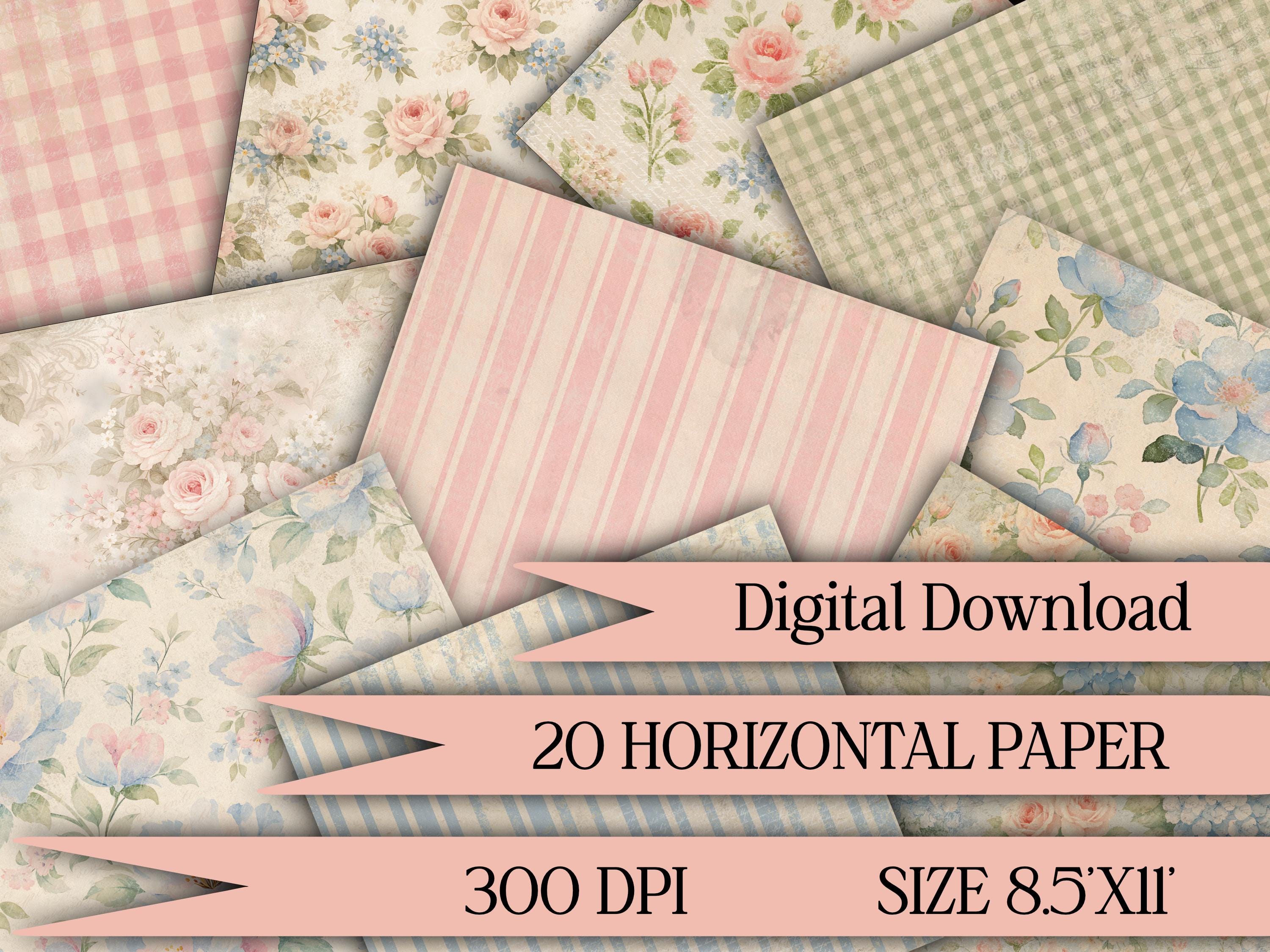 Soft Spring Digital Paper Pack Scrapbook Printable Junk Journals ...
