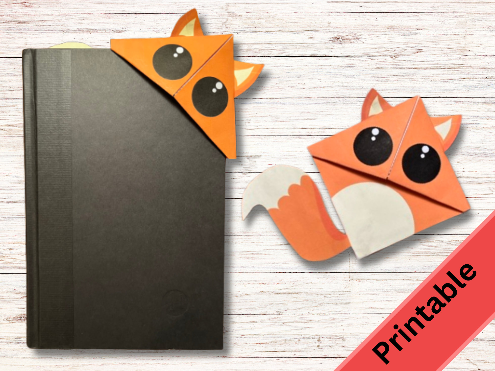 Fox Bookmark, Corner Bookmark, Quick and Easy Craft, Printable, Animal ...