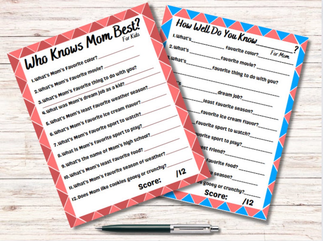 Who's Knows Mom Best?, How Well Does Mom Know Her Kids?, Fun Games for ...