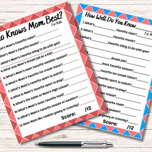 Who's Knows Mom Best?, How Well Does Mom Know Her Kids?, Fun Games for ...