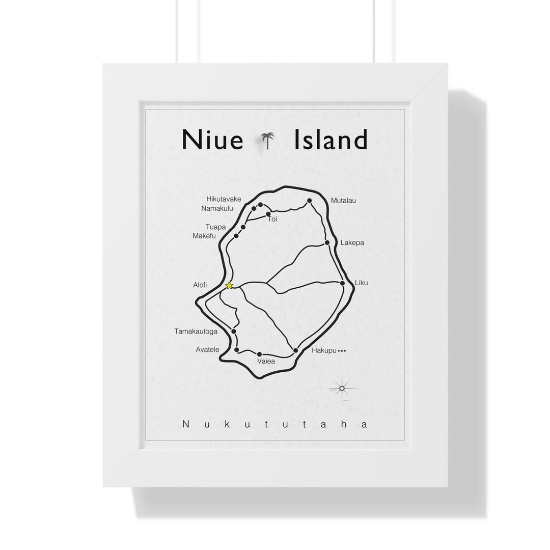 Pacific Pattern Framed Poster, Niue Map Wall Art, Island Lifestyle ...