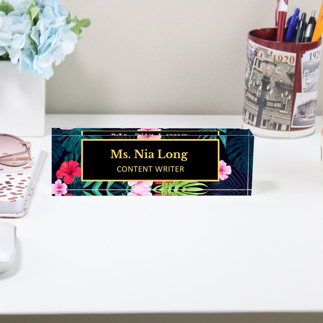 Personalized Gift for Writers Desk Name Plate for Office Desk, With ...