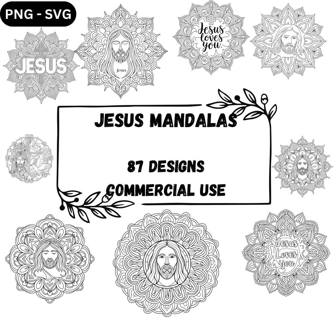 87 Jesus Mandala SVG PNG Bundle: Christian Religious Cut Files - Etsy