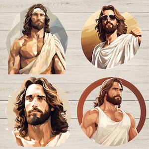 200 Muscle Jesus PNG & SVG Clipart Pack – Strong Christian Artwork ...