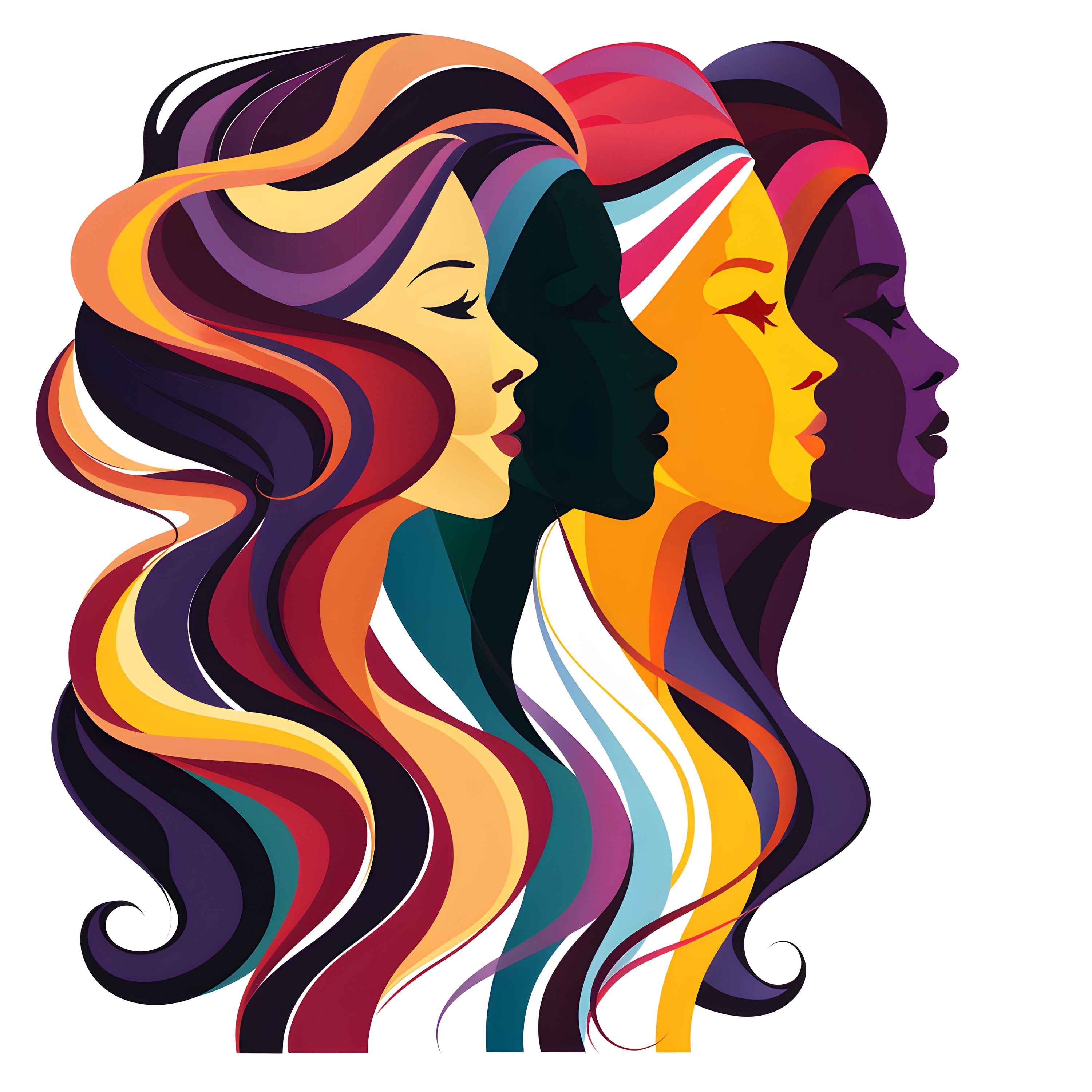 Abstract Beautiful Women Clipart Female Painting Woman Portraits Face ...