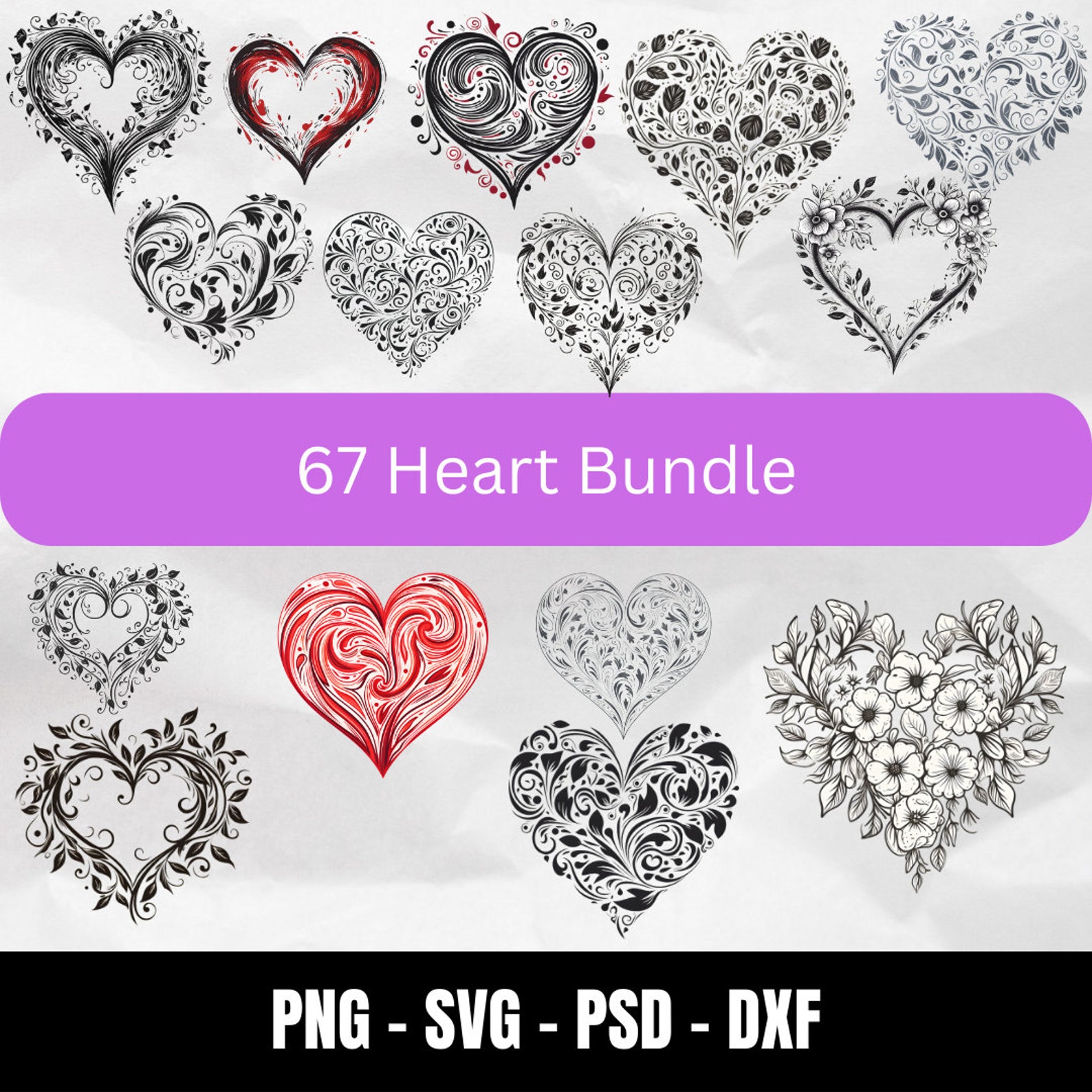 Heart Svg Bundle, Heart Svg, Heart Dxf Svg, Open Heart Svg, Doodle ...