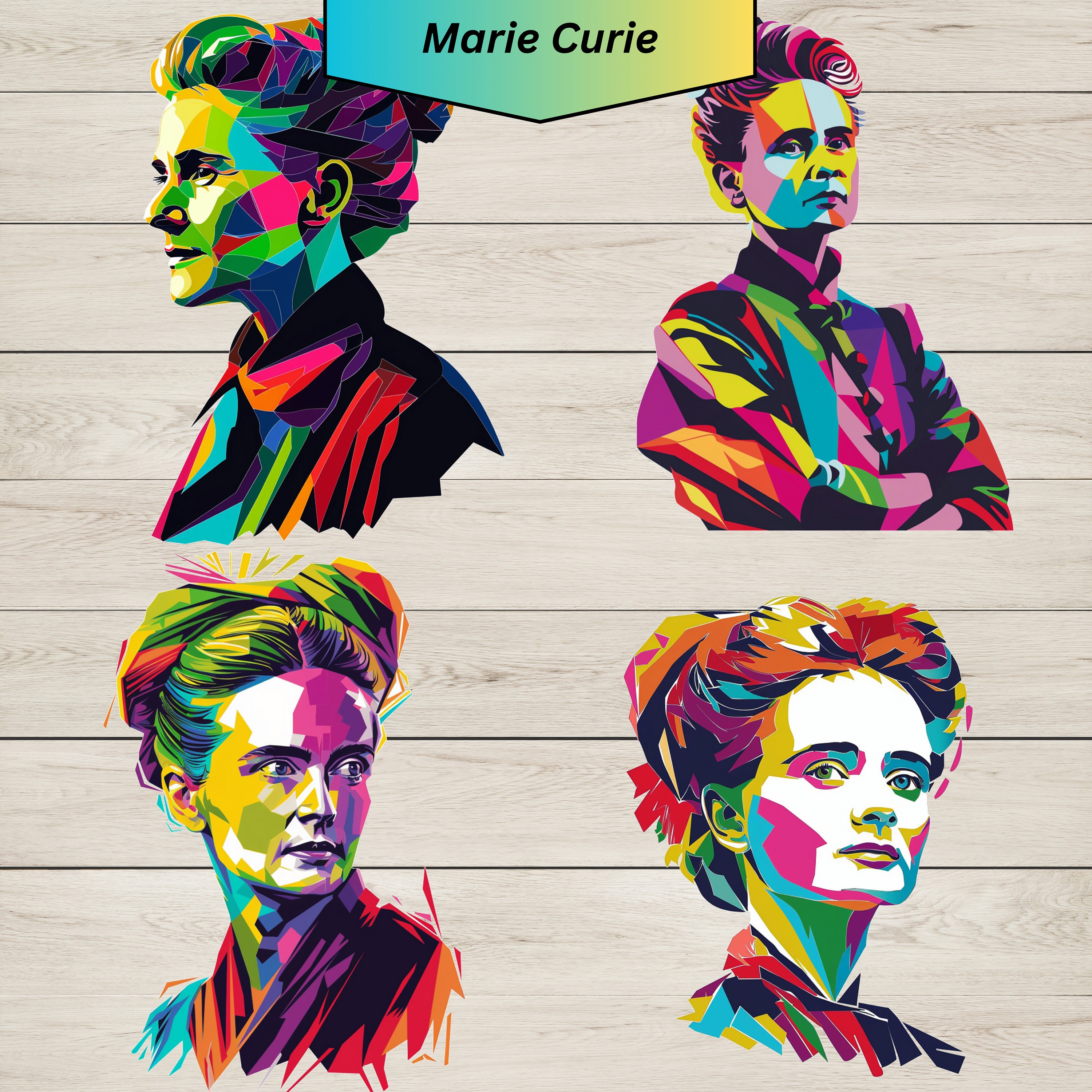 Inspirational Women Clipart Bundle: Abstract Portraits (PNG & SVG) - Etsy