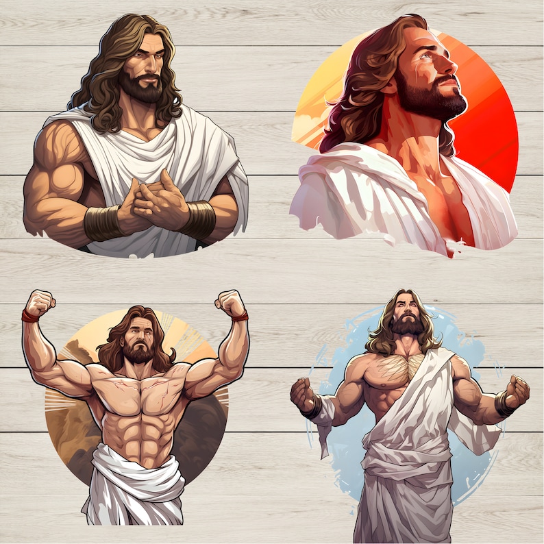 Buff Muscular Jesus SVG & PNG Bundle: 200 High-quality Christian ...