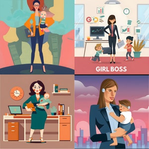 260 Girl Boss Clipart Mega Bundle, Woman Boss PNG SVG, Working Mom ...