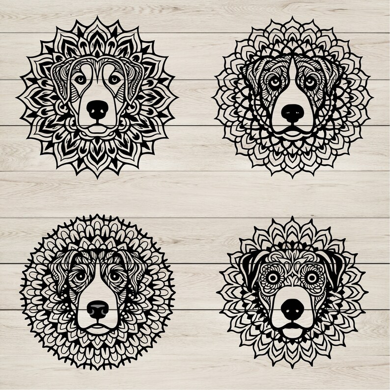 280 Dog Mandalas SVG PNG, High-quality Transparent Background, Clip Art ...