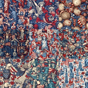 USA Digital Paper, Seamless Pattern, America Prints, USA, 4th of July ...