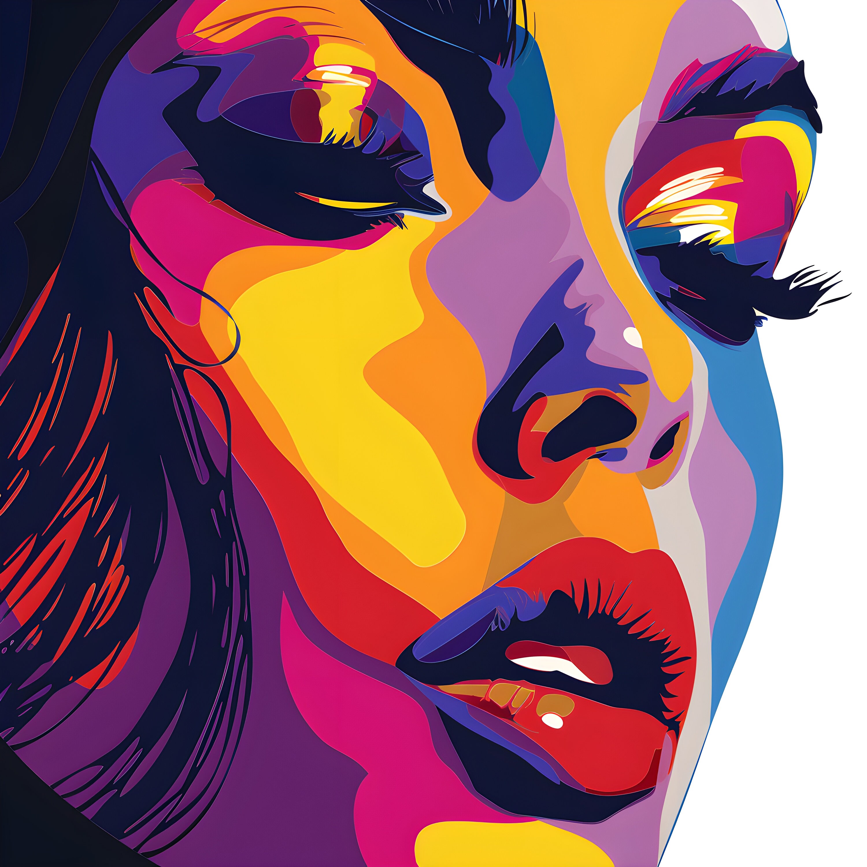 Abstract Beautiful Women Clipart Female Painting Woman Portraits Face ...