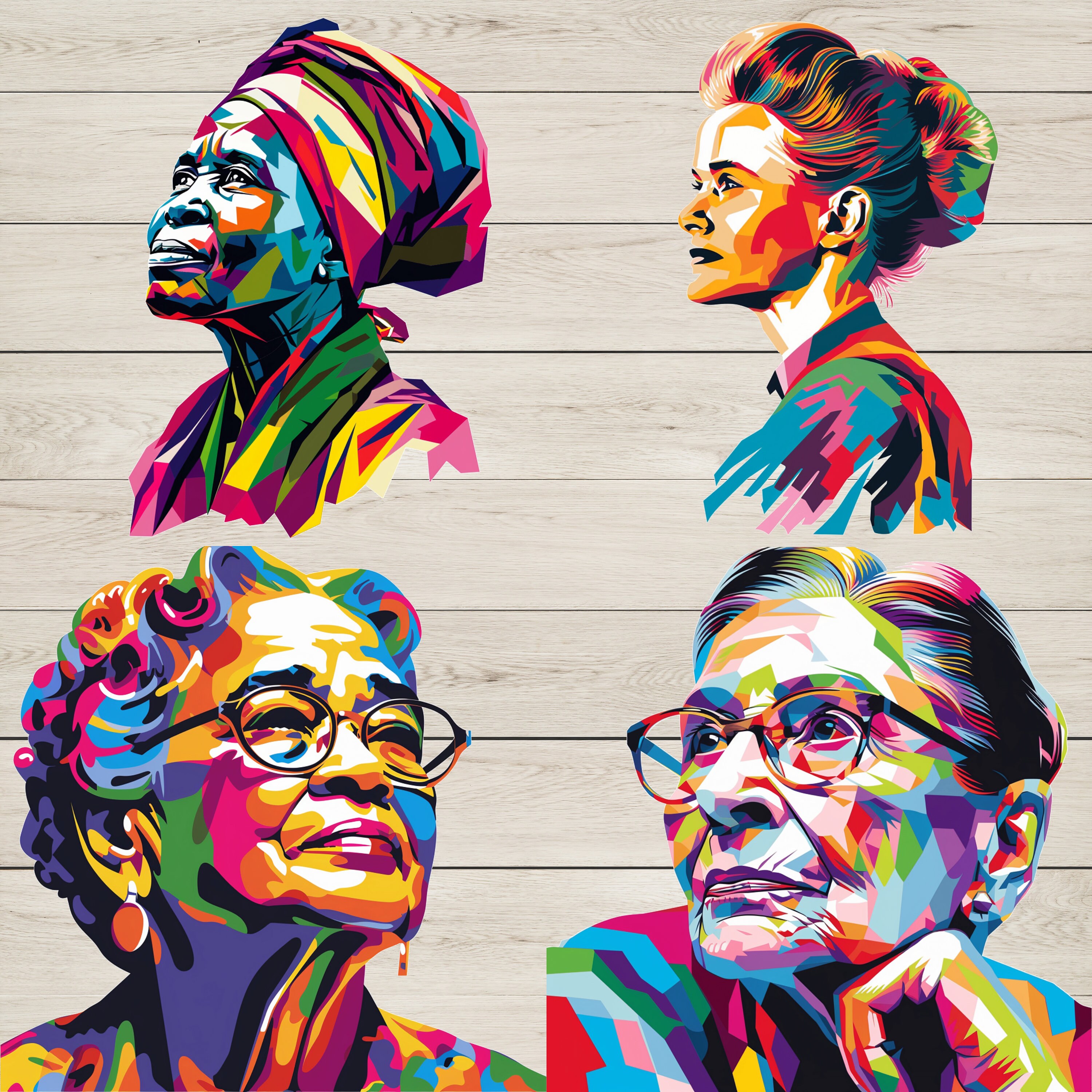 Inspirational Women Clipart Bundle: Abstract Portraits (PNG & SVG) - Etsy