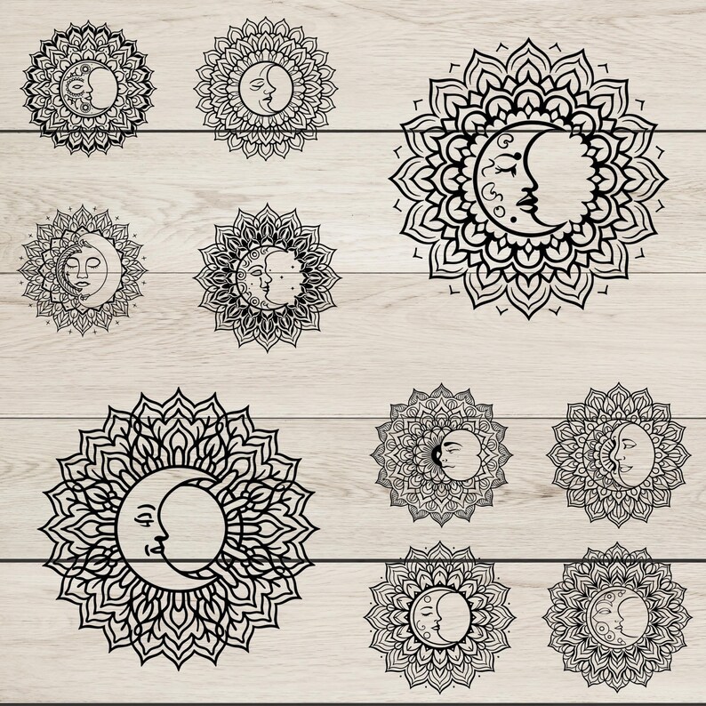 160 Moon Mandalas: Boho SVG PNG Cut Files (digital Download) - Etsy