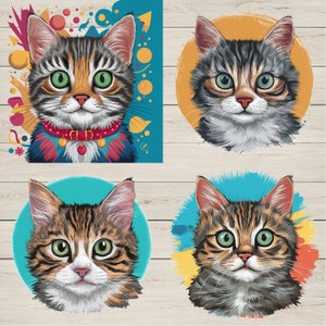 Cute Cat Clipart Bundle, 360 Adorable Kitties PNG Perfect for Card ...
