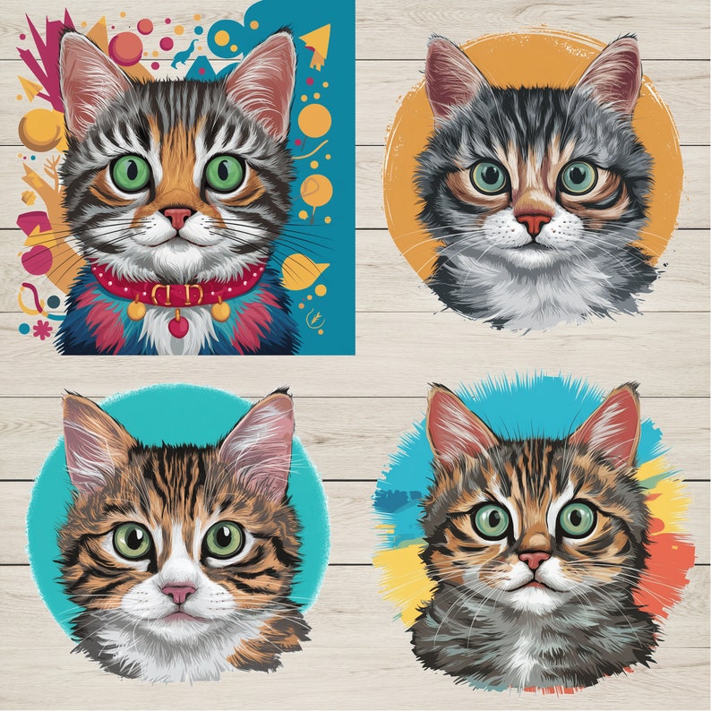 Cute Cat Clipart Bundle, 360 Kitties PNG, Commercial Use - Etsy