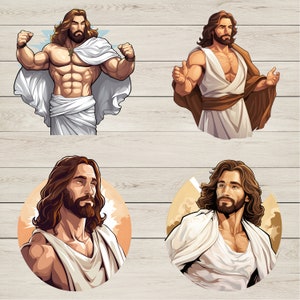 200 Muscle Jesus PNG & SVG Clipart Pack – Strong Christian Artwork ...