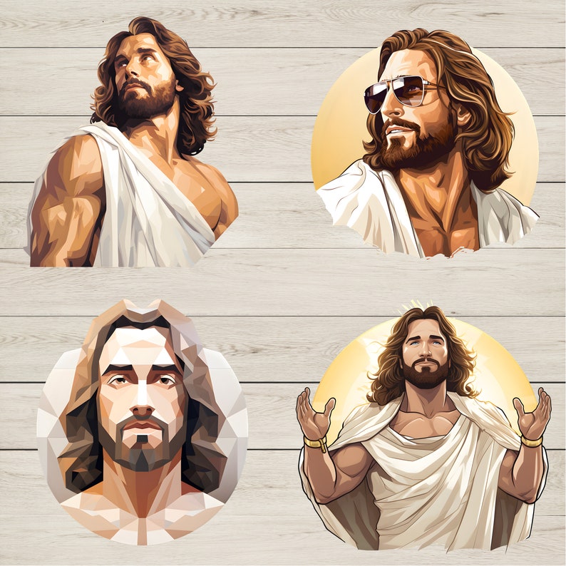 200 Muscle Jesus PNG & SVG Clipart Pack Strong Christian Artwork ...