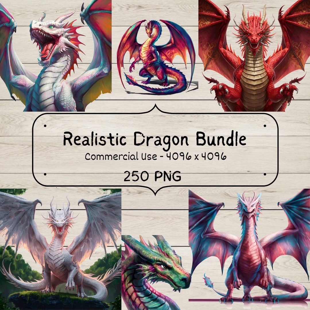 Vibrant Dragon Clipart Collection: 250 Fantasy PNG Illustrations ...