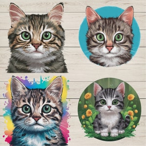 Cute Cat Clipart Bundle, 360 Adorable Kitties PNG Perfect for Card ...