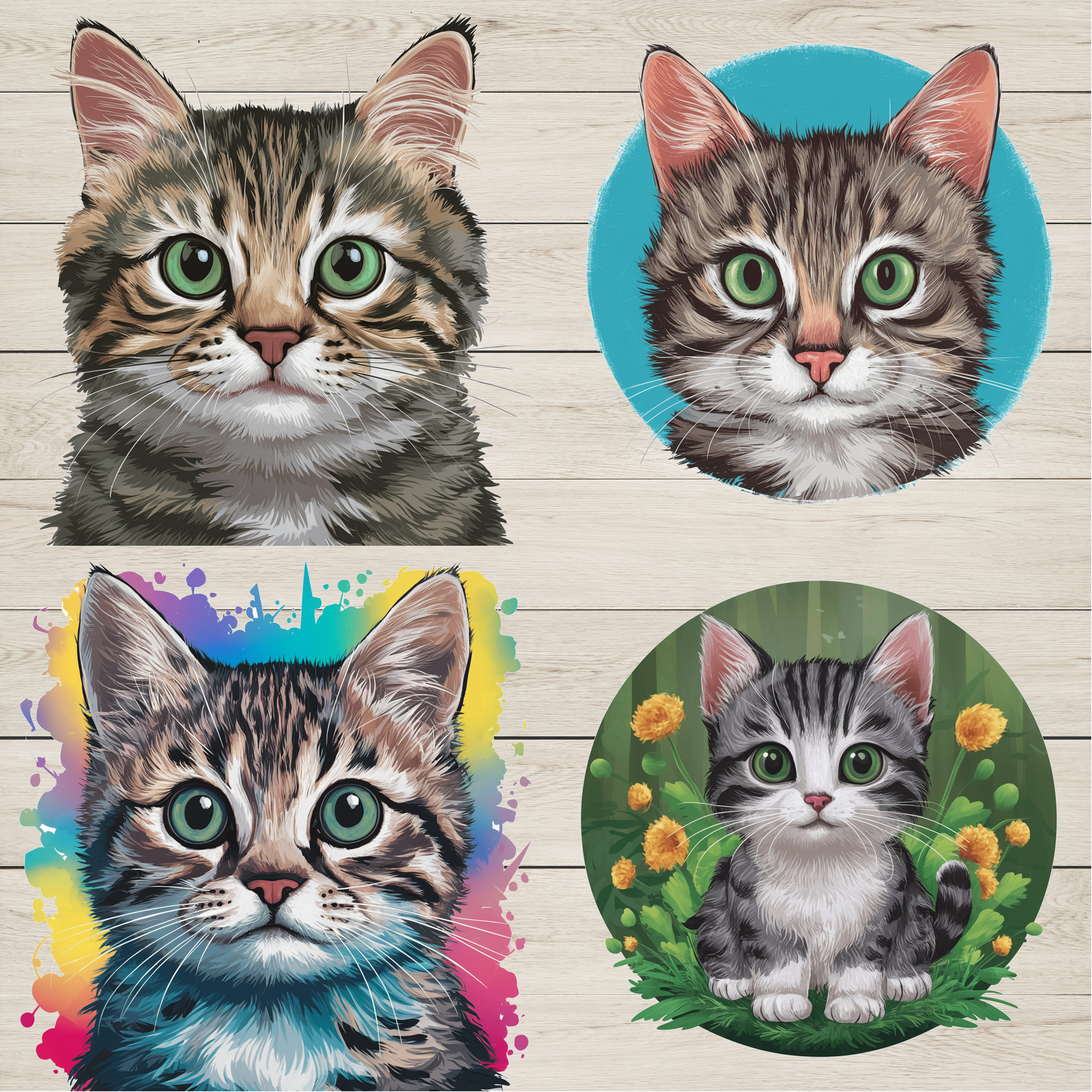 Cute Cat Clipart Bundle, 360 Adorable Kitties PNG Perfect for Card ...