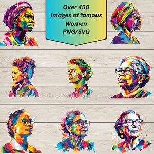 Inspirational Women Clipart Bundle: Abstract Portraits (PNG & SVG) - Etsy
