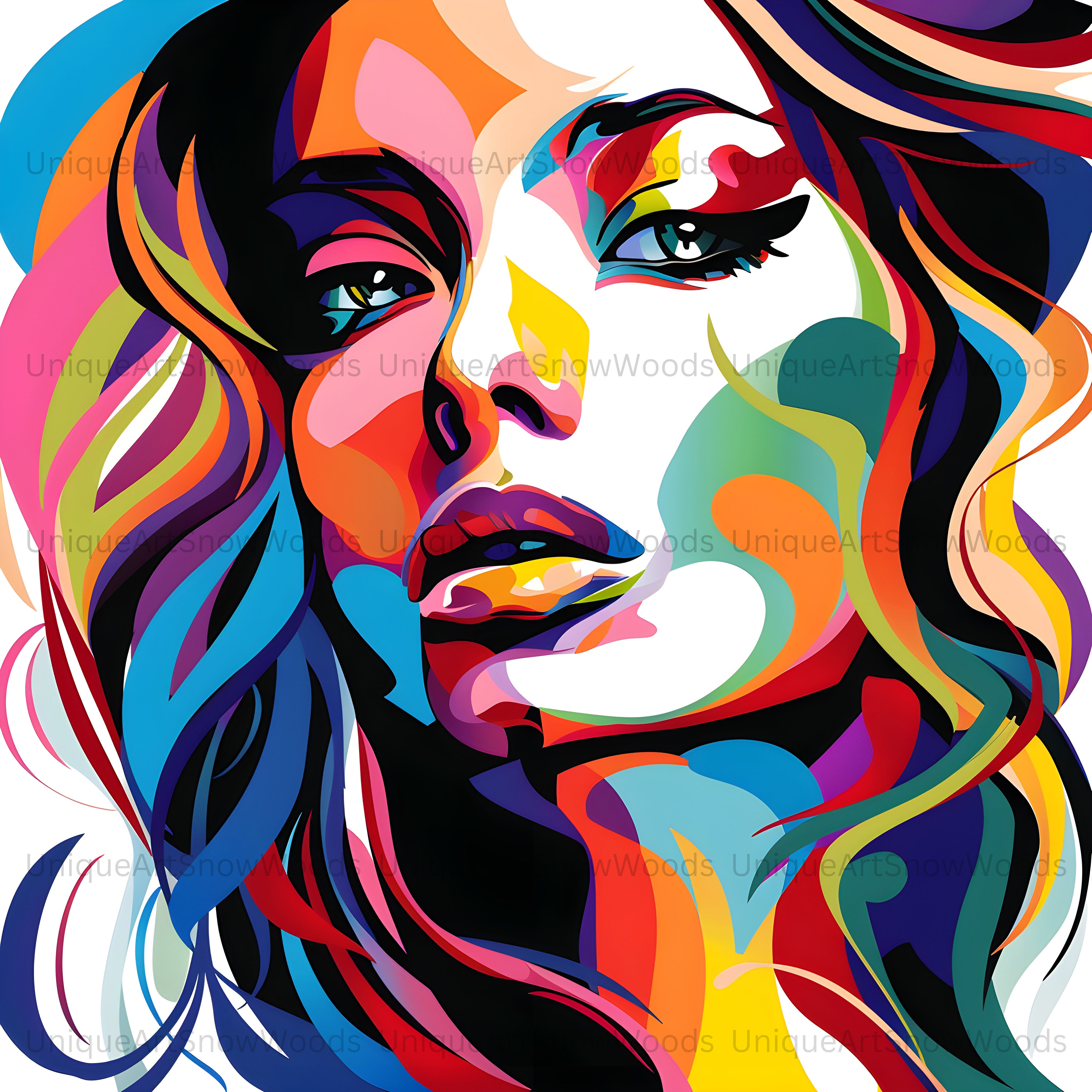 Colorful Abstract Women Clipart Bundle Diverse Representations Girl ...