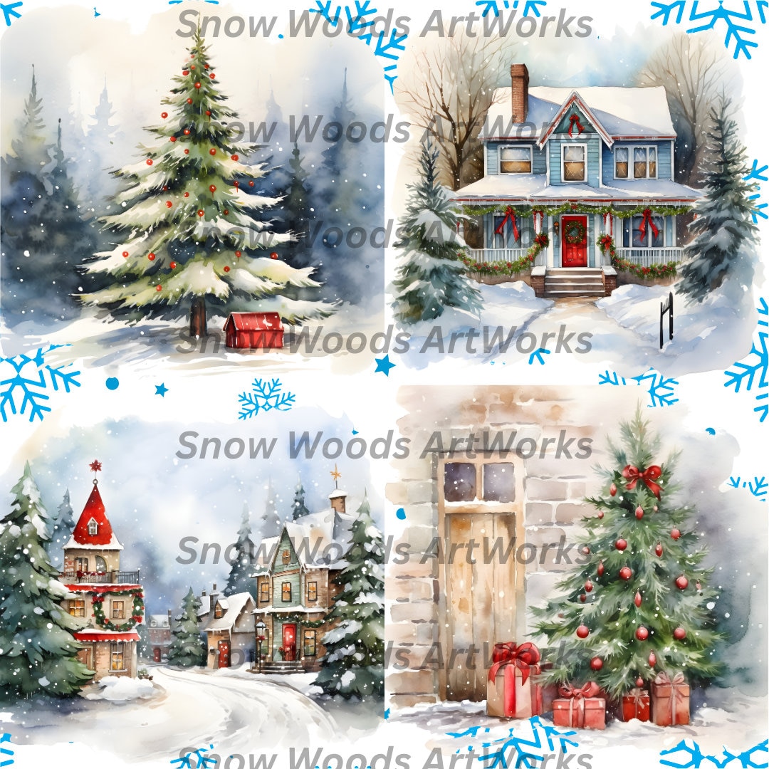 109 Winter Watercolor Clipart Bundle, Christmas Illustration, Snow Svg ...