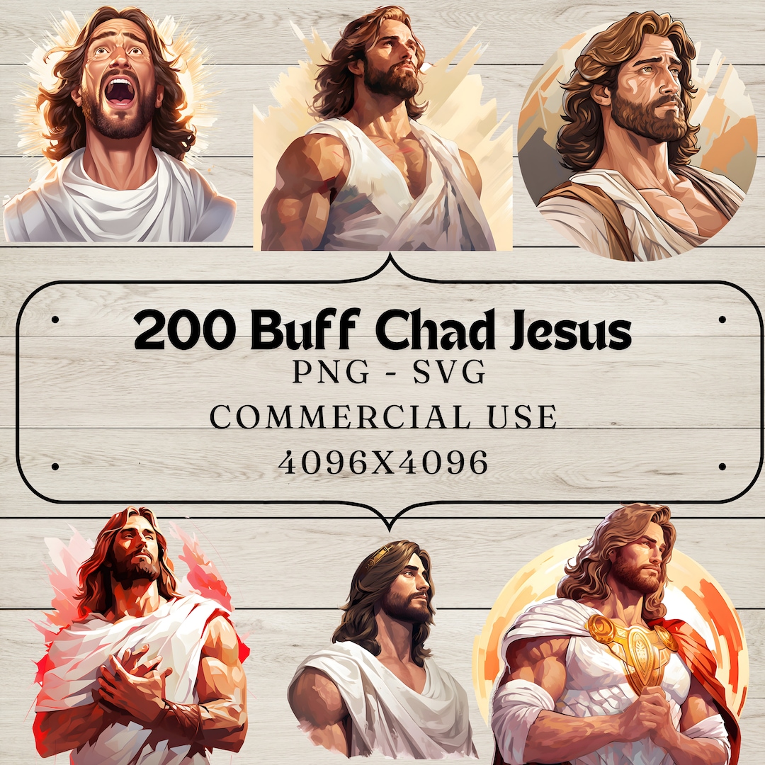Jesus PNG SVG - Buff Christ - Chad Jesus - Religious Art - Christian Prints - Faith Design ...