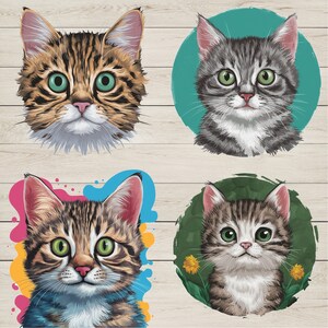 Cute Cat Clipart Bundle, 360 Adorable Kitties PNG Perfect for Card ...