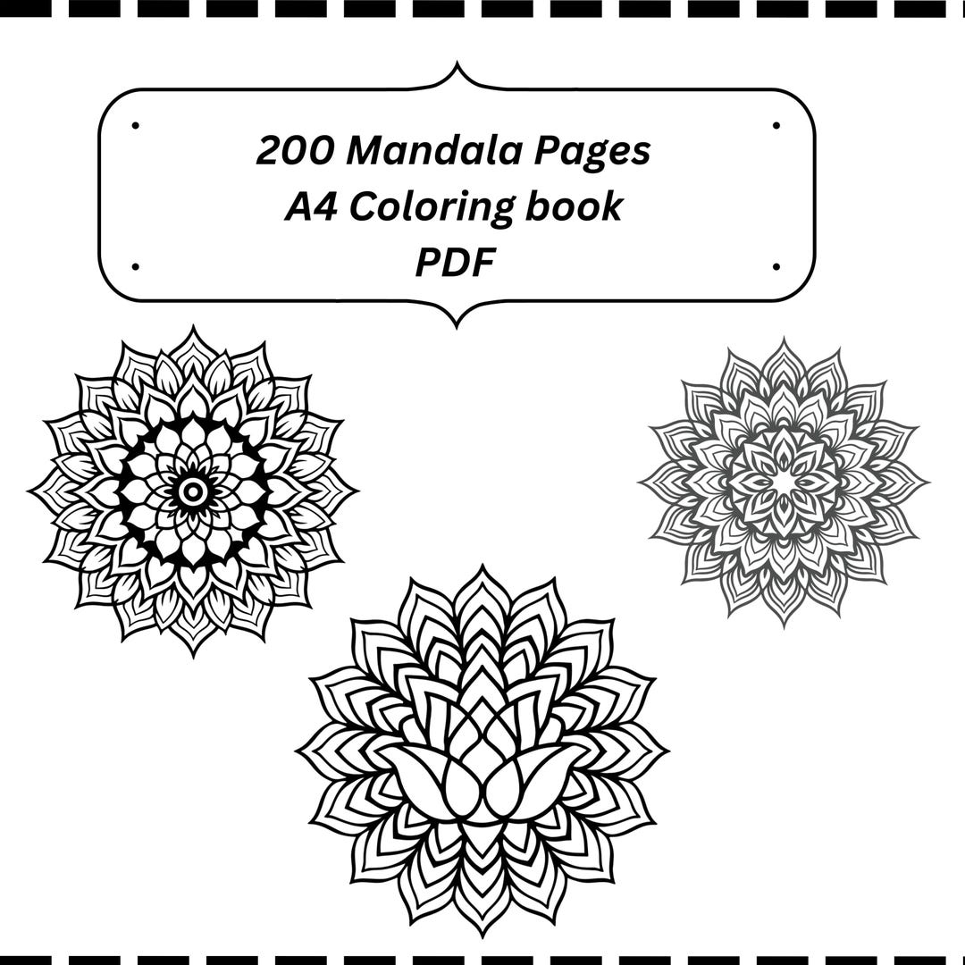 200 Mandalas for Mindfulness: A4 Size Coloring Book for Relaxation and ...
