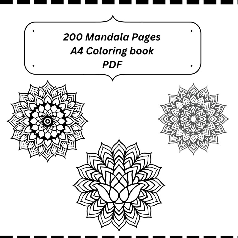 200 Mandalas for Mindfulness: A4 Size Coloring Book for Relaxation and ...
