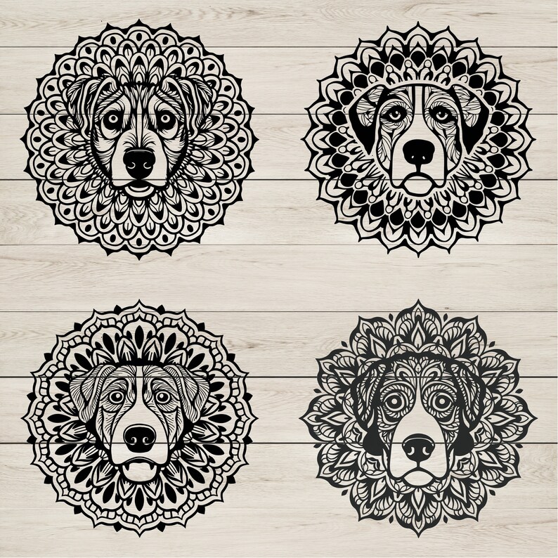 280 Dog Mandalas SVG PNG, High-quality Transparent Background, Clip Art ...