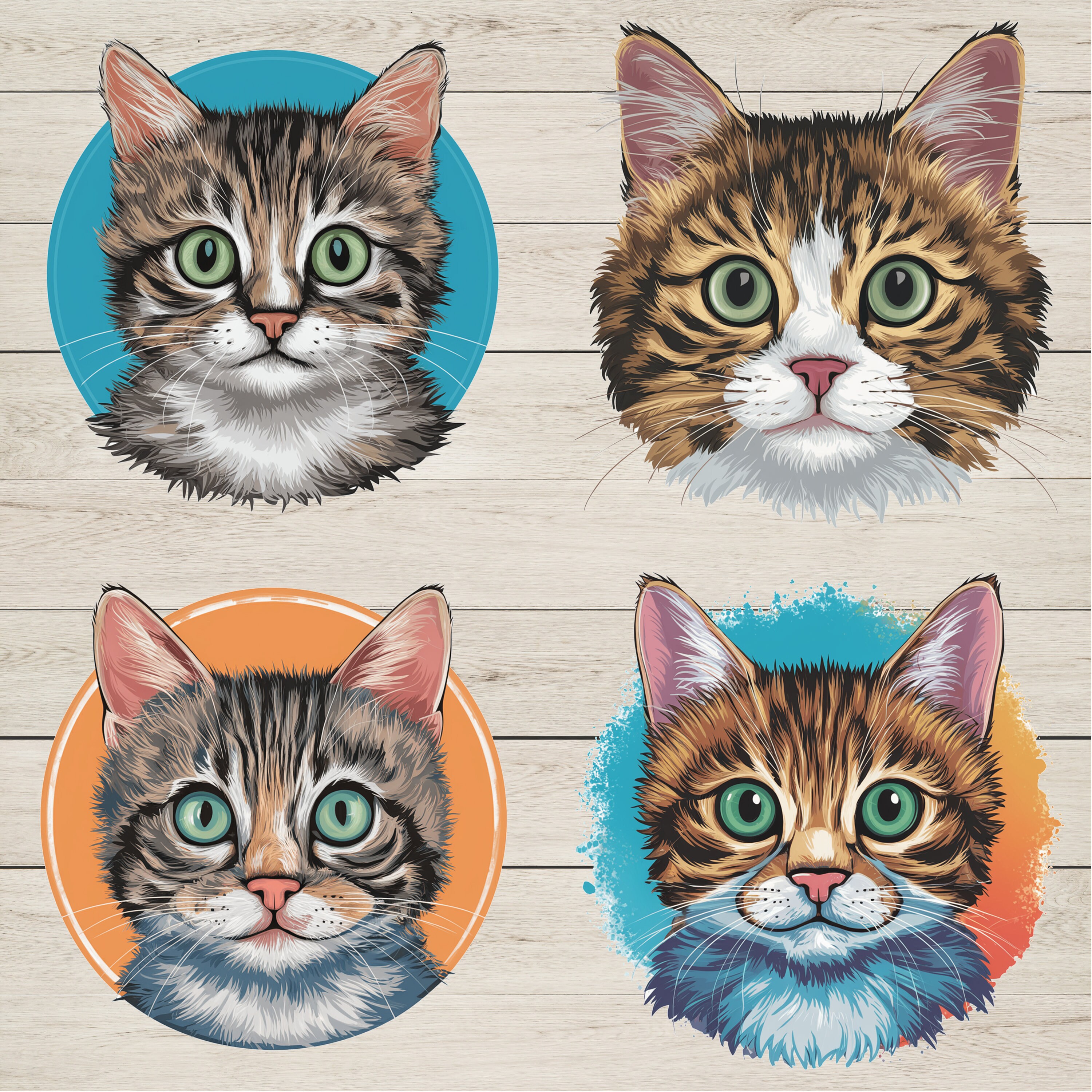 Cute Cat Clipart Bundle, 360 Adorable Kitties PNG Perfect for Card ...