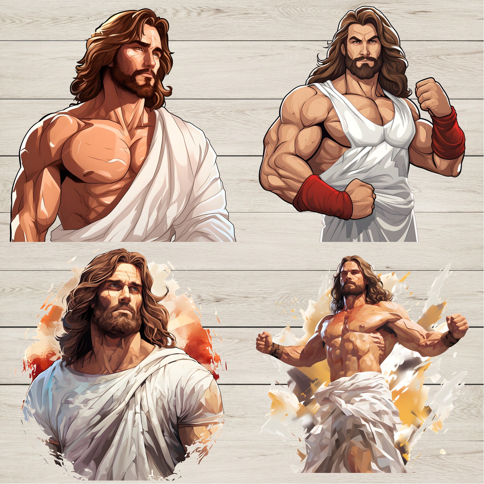 Buff Muscular Jesus SVG & PNG Bundle: 200 High-quality Christian ...
