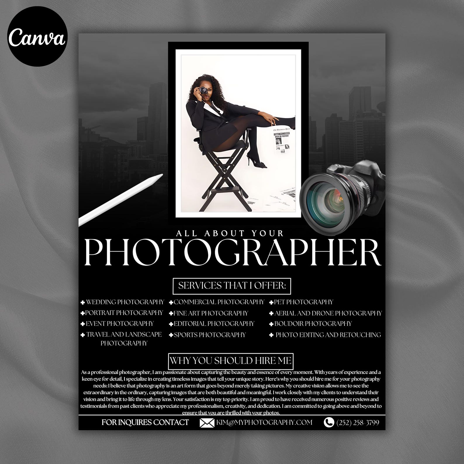 Photographer Introduction Flyer, Hello Neighbor Letter, Photographer ...