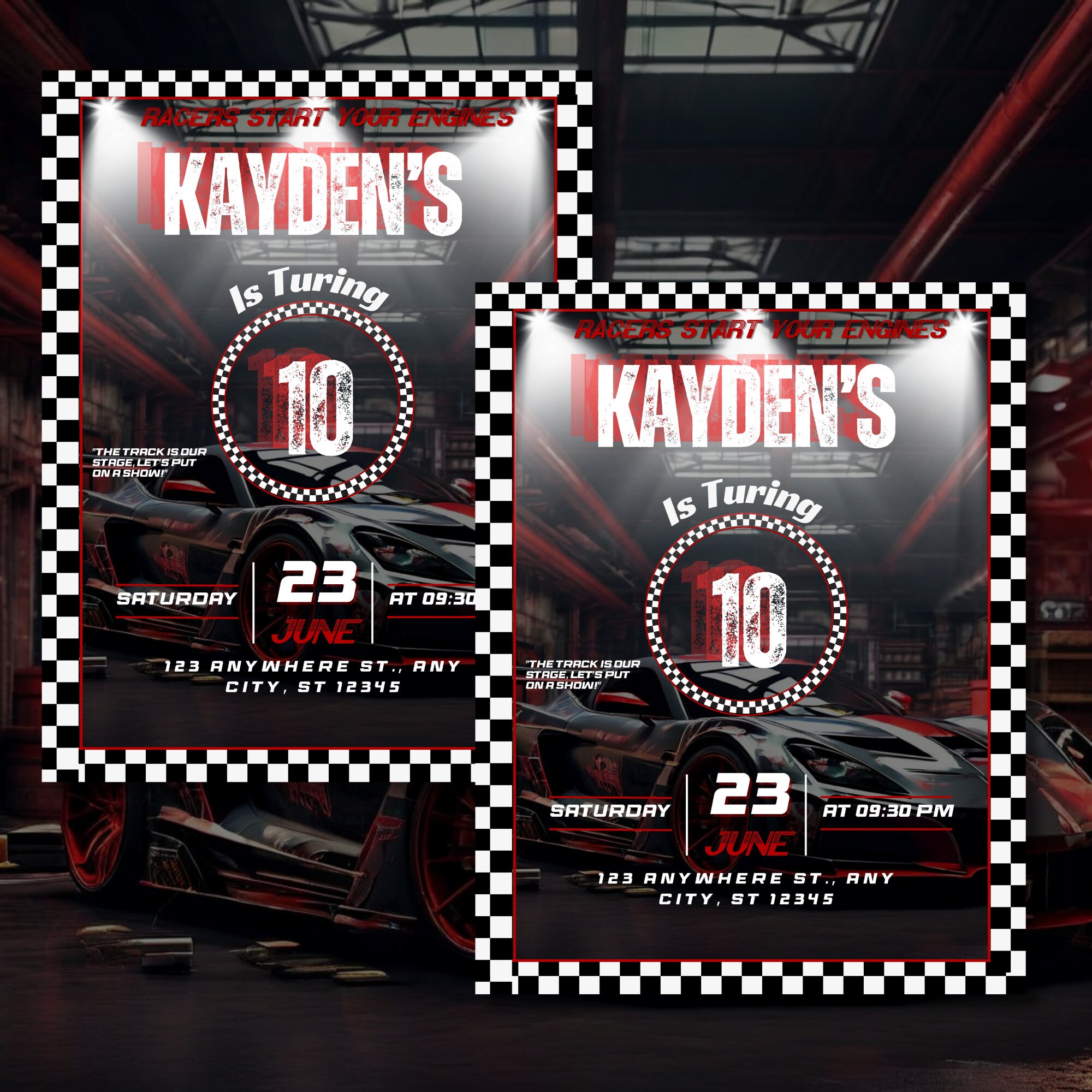 Race Car Birthday Invitation, Race Car Invitation, Race Car Party ...