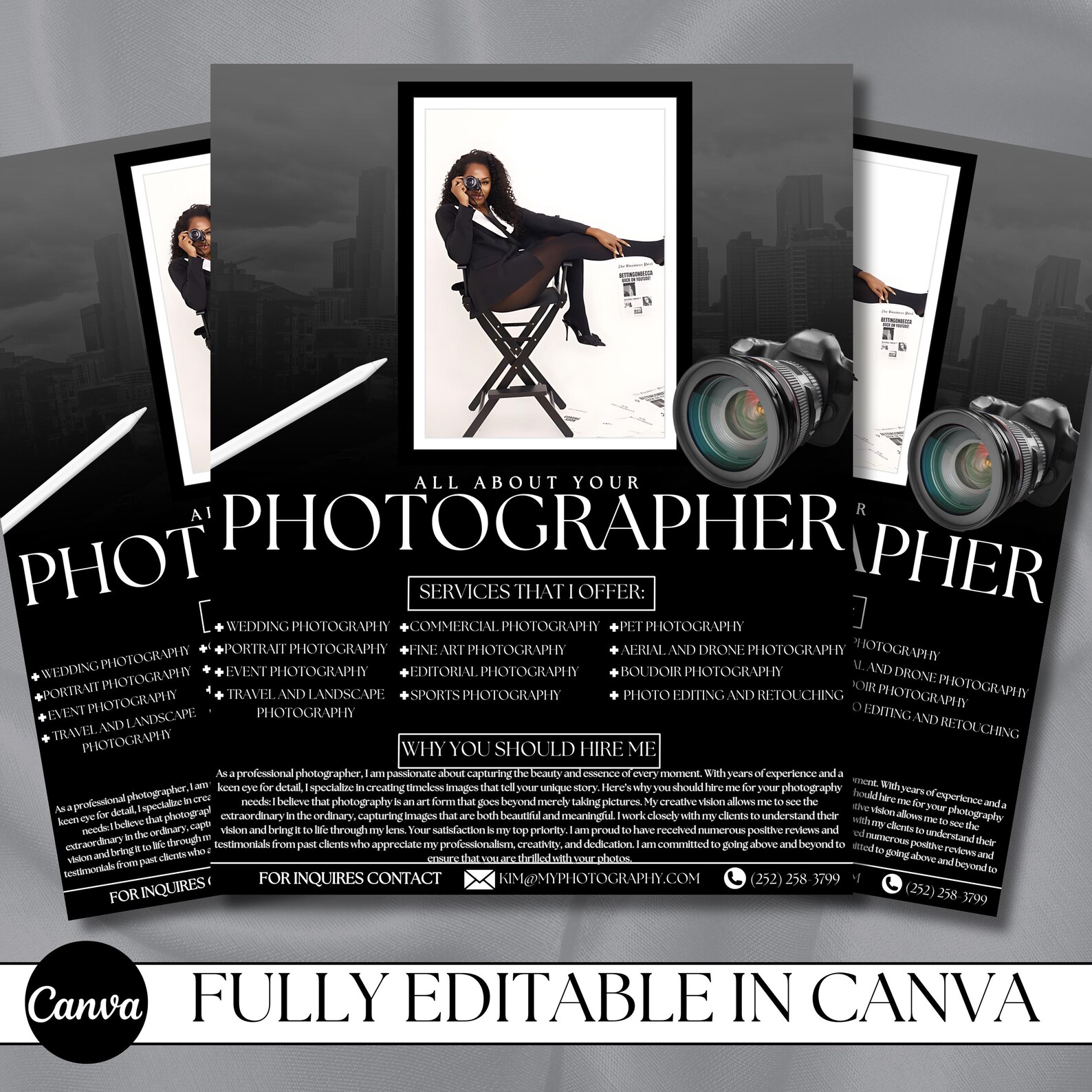 Photographer Introduction Flyer, Hello Neighbor Letter, Photographer ...