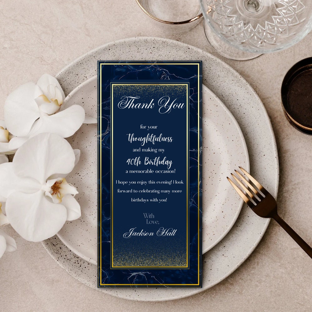 Simple Thank You Place Card Template, Wedding Place Setting Thank You ...
