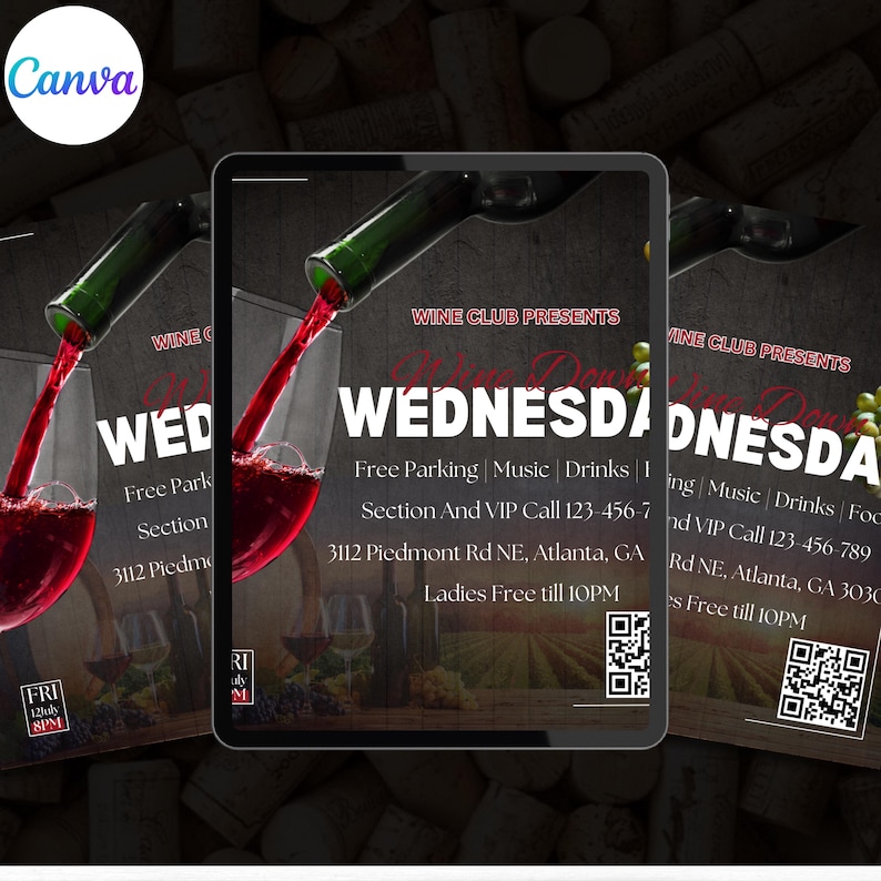 Editable Winery Flyer Template for Canva, DIY Event Flyer, Party Flyer ...