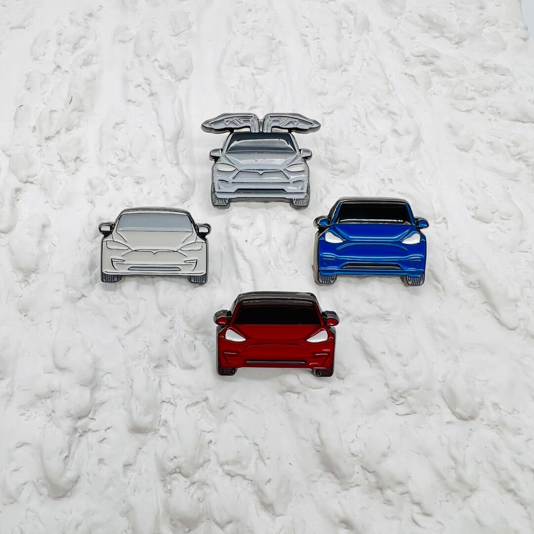 Tesla Shirt Pin Brooch Lapel Pins Handmade Metal Pins Gift Set Model 3 ...